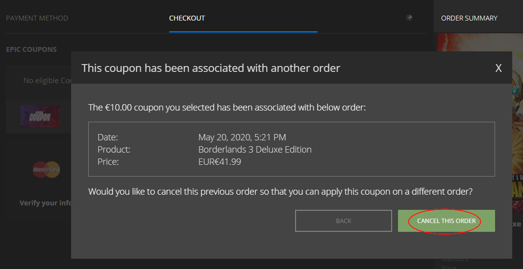 Usé mi cupón, pero mi compra no se completó: Asistencia de Facturación ...