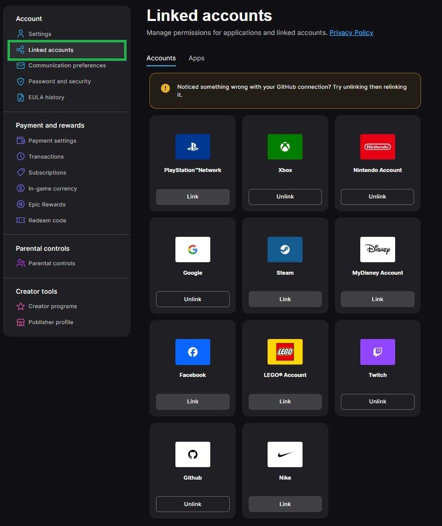 Cum schimb contul de consolă pe care l-am asociat la contul meu Epic ...